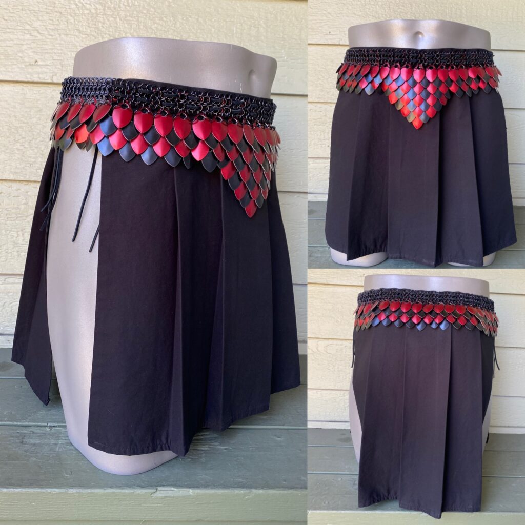 Scale Warrior Split Skirt - Black Rune Creations