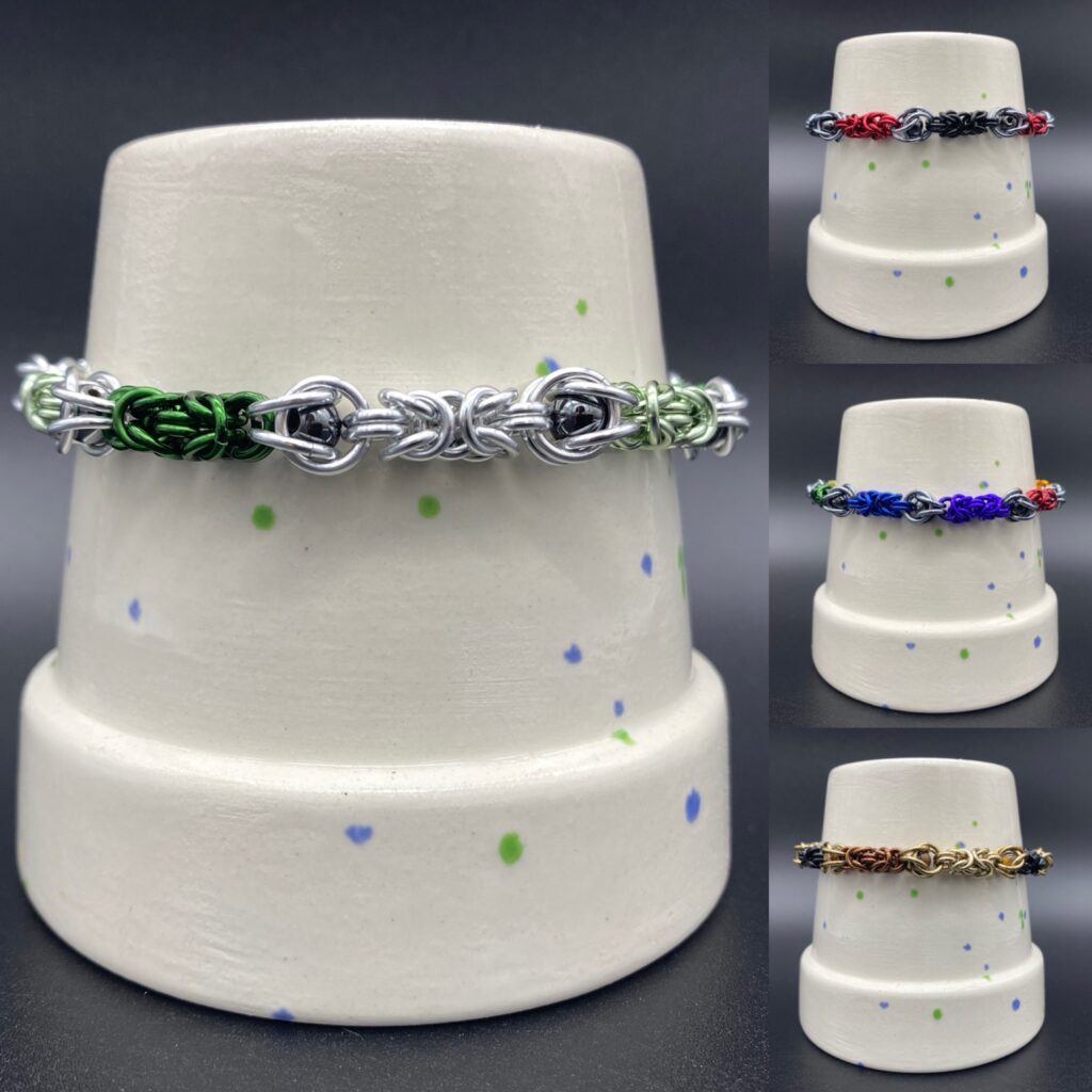 Bracelet Byzantine Stone Capture - Black Rune Creations